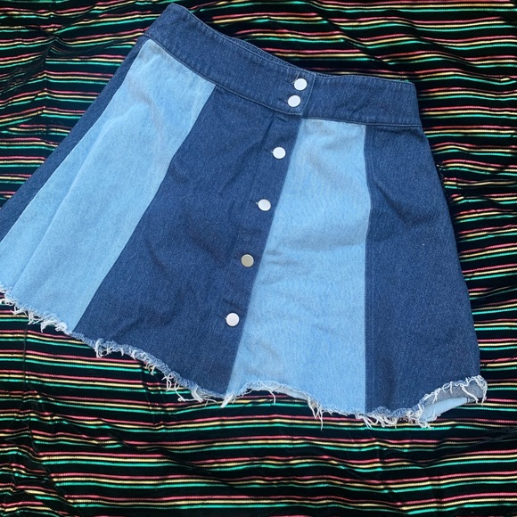 Skirts | 22 Denim Colorblock Mini Skirt | Poshmark
